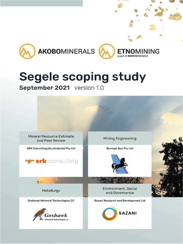 Segele Scoping Study v1.1 FINAL Signed WEB | PDF | Mining | Minerals
