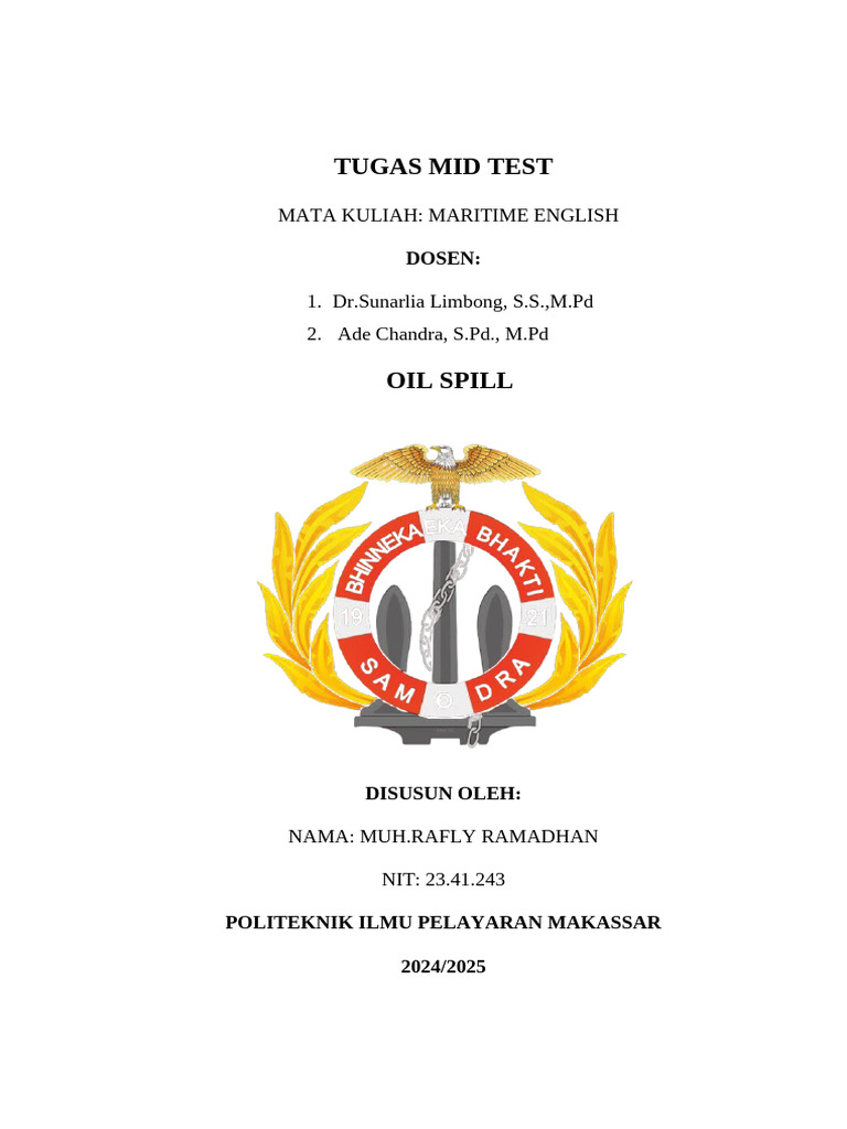 Tugas Artikel BHS - Inggris Muh - Rafly Ramadhan | PDF | Oil Spill ...
