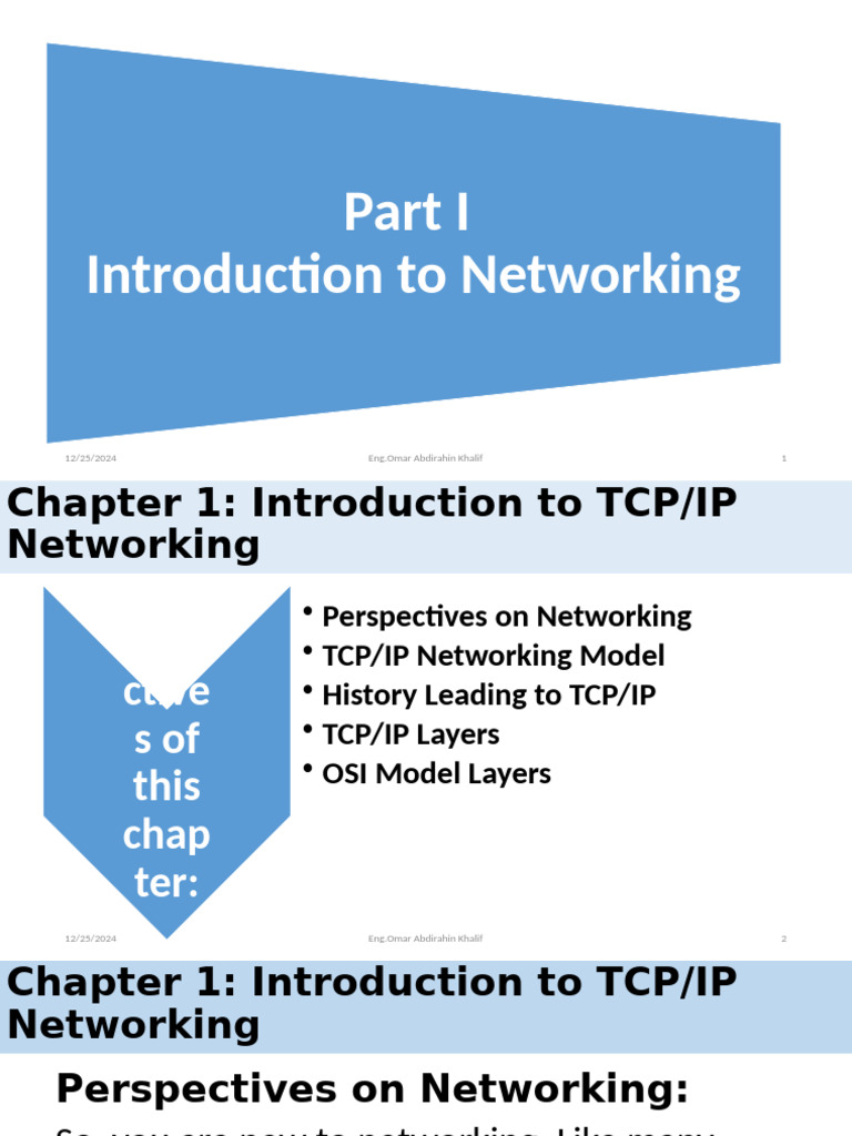 Chapter 1 Introduction To Networking | PDF | Transmission Control Protocol | Computer Network