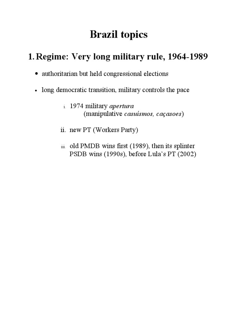 Brazil's Military Rule and Economic Challenges | PDF