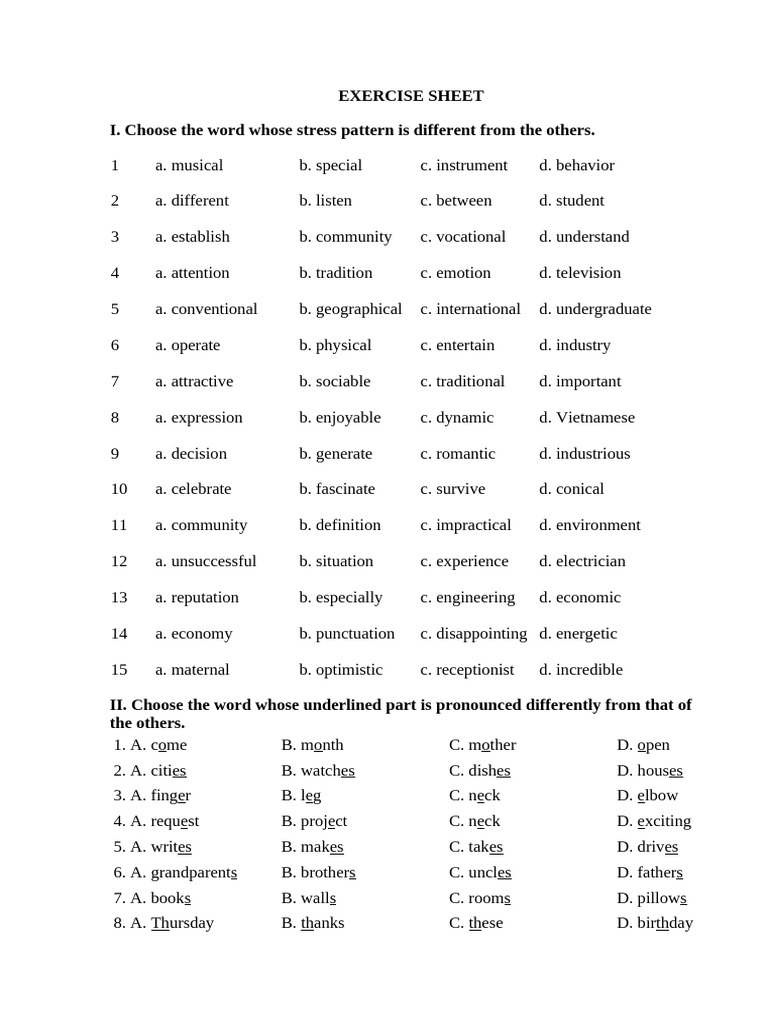 Exercise Sheet | PDF