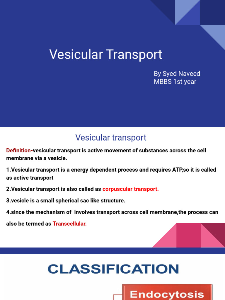 Vesicular transport by Syed Naveed (1) | PDF