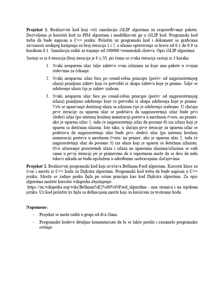 Projektni Zadaci | PDF