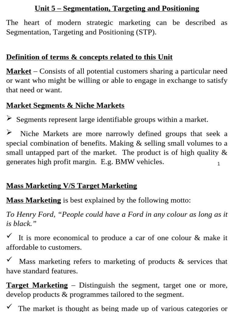 STP Marketing: Segmentation, Targeting, Positioning | PDF | Marketing | Market Segmentation