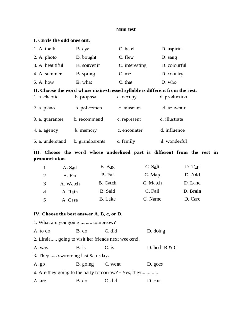 Mini Test Pdf