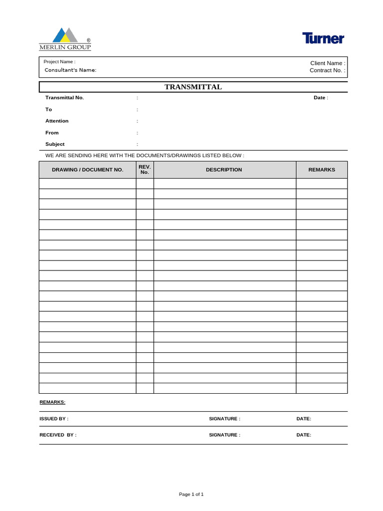 Transmittal Template | PDF