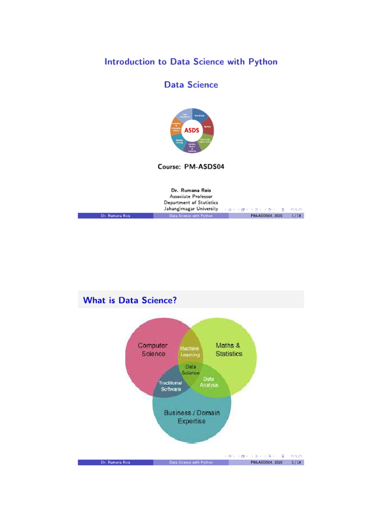 Data Science Lecture Notes | PDF