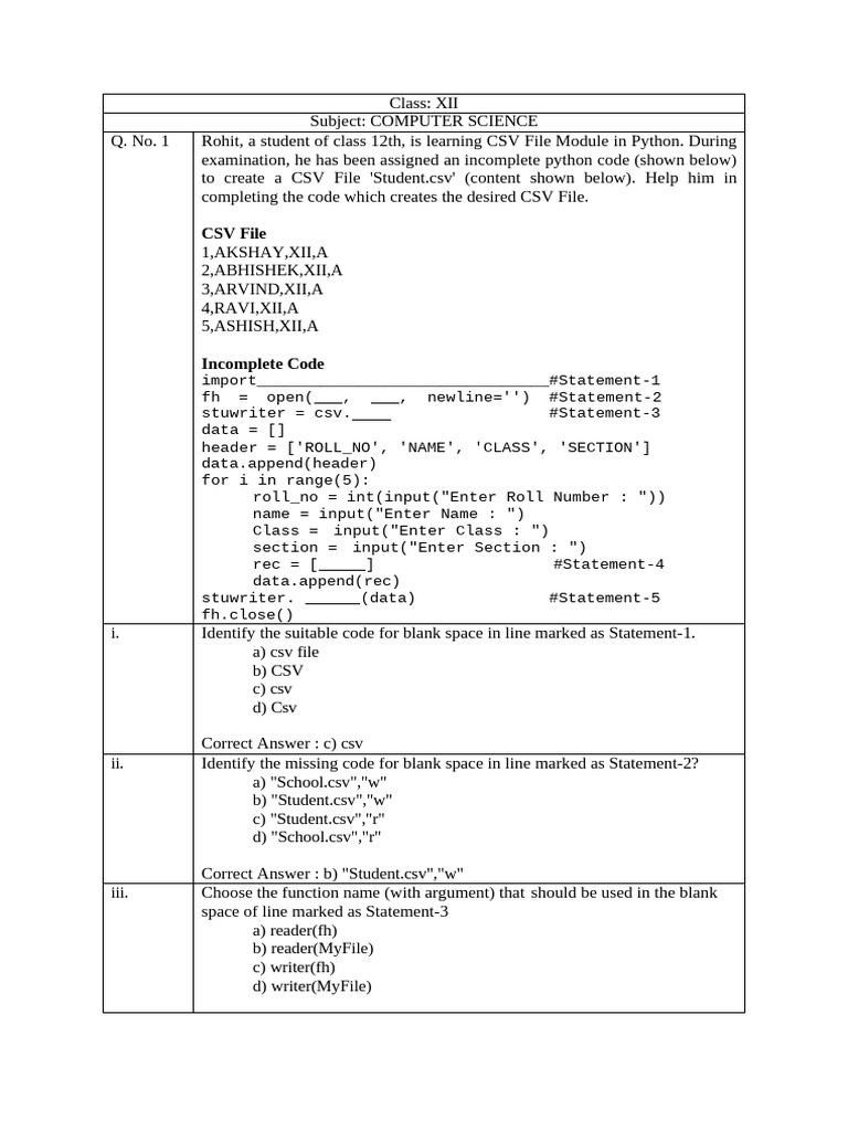 Python CSV and Binary File Operations | PDF | Queue (Abstract Data Type ...