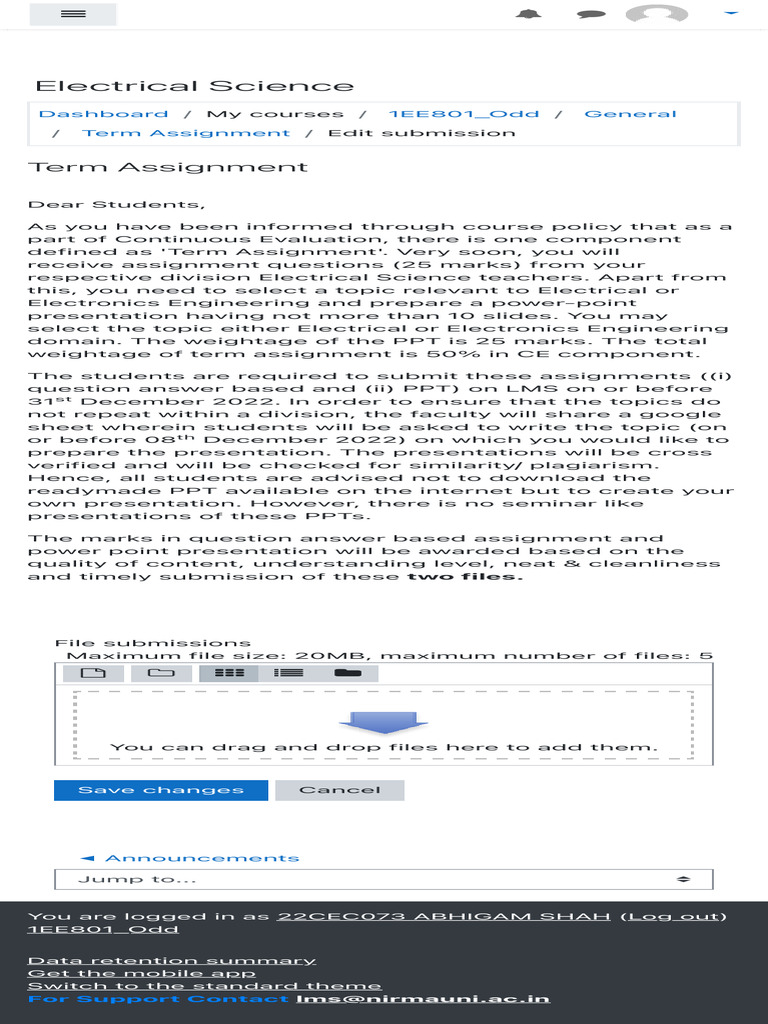 1EE801 - Odd Term Assignment - Edit Submission | PDF