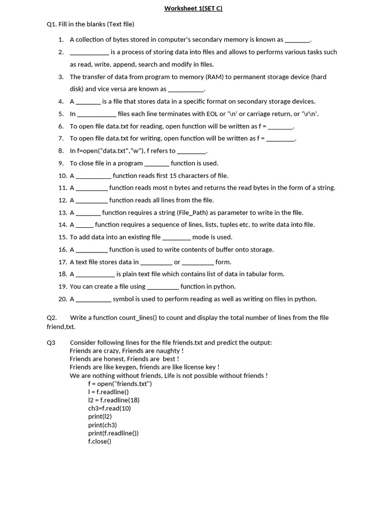 Worksheet 1_SET C | PDF | Computer File | Computer Data Storage