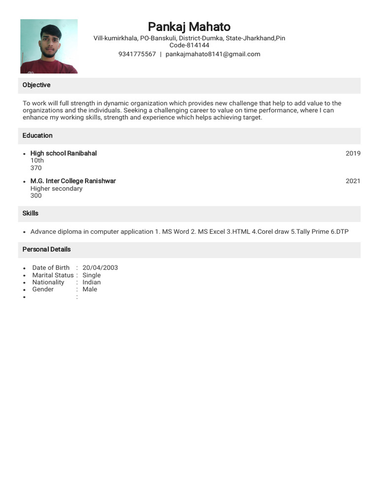 Pankaj CV - 2024-12-09-064801 | PDF