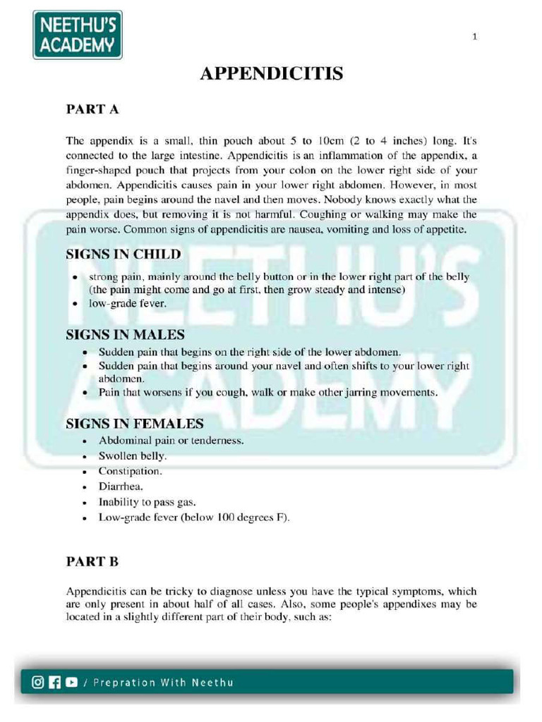 Appendicitis | PDF