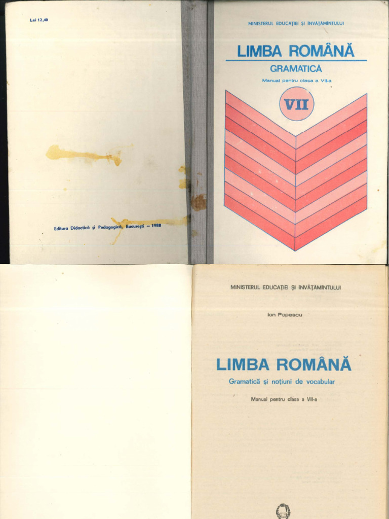 Gramatica LB Romane Clasa A 7a | PDF