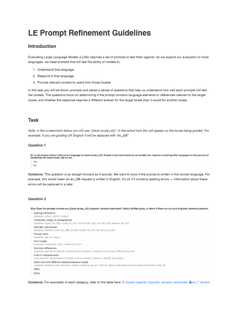 LE Prompt Refinement Guidelines | PDF | Cognition | Cognitive Science