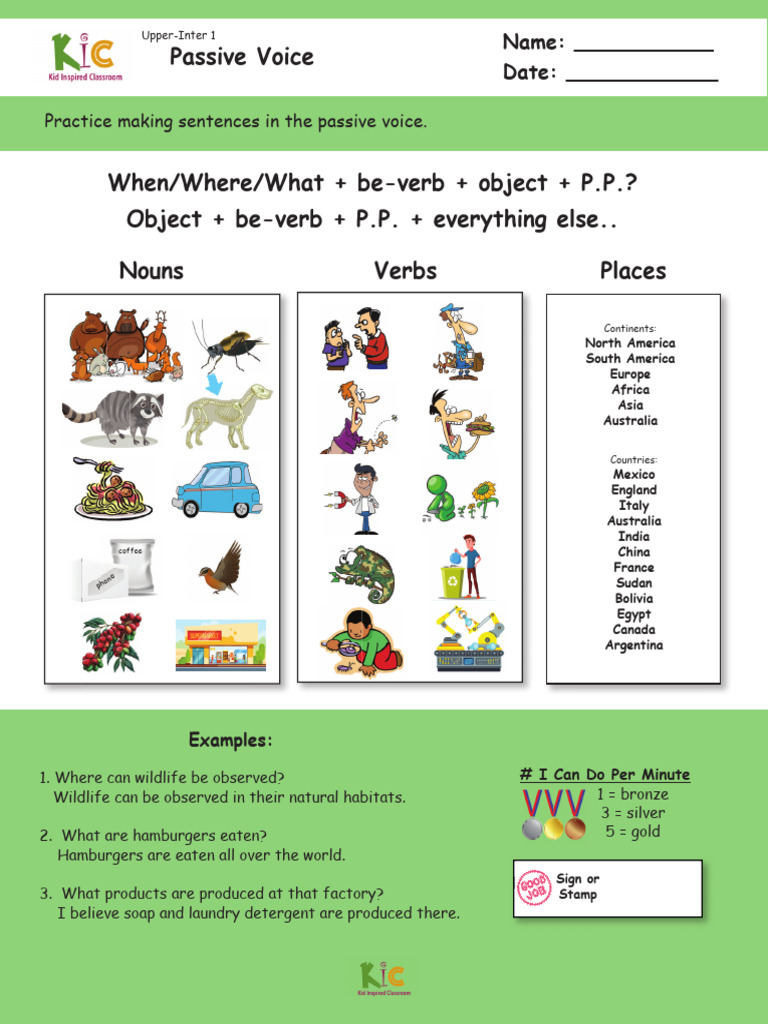 UI1-U1-Present-Passive-Practice | PDF | Linguistic Typology | Linguistics
