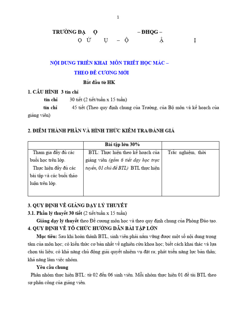 2. Final. Nội Dung Triển Khai Môn Học Sp 1031 - Hk 241 | PDF