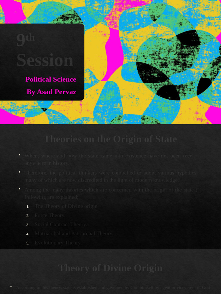 9th Session (Theories on evolution of state) | PDF | Social Contract