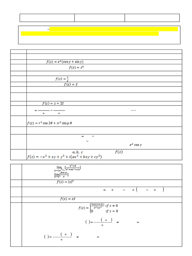 Complex Variable Differentiation Practice | PDF | Holomorphic Function | Complex Analysis
