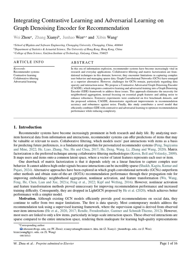 67-Integrating Contrastive Learning and Adversarial Learning On Graph Denoising Encoder For ...