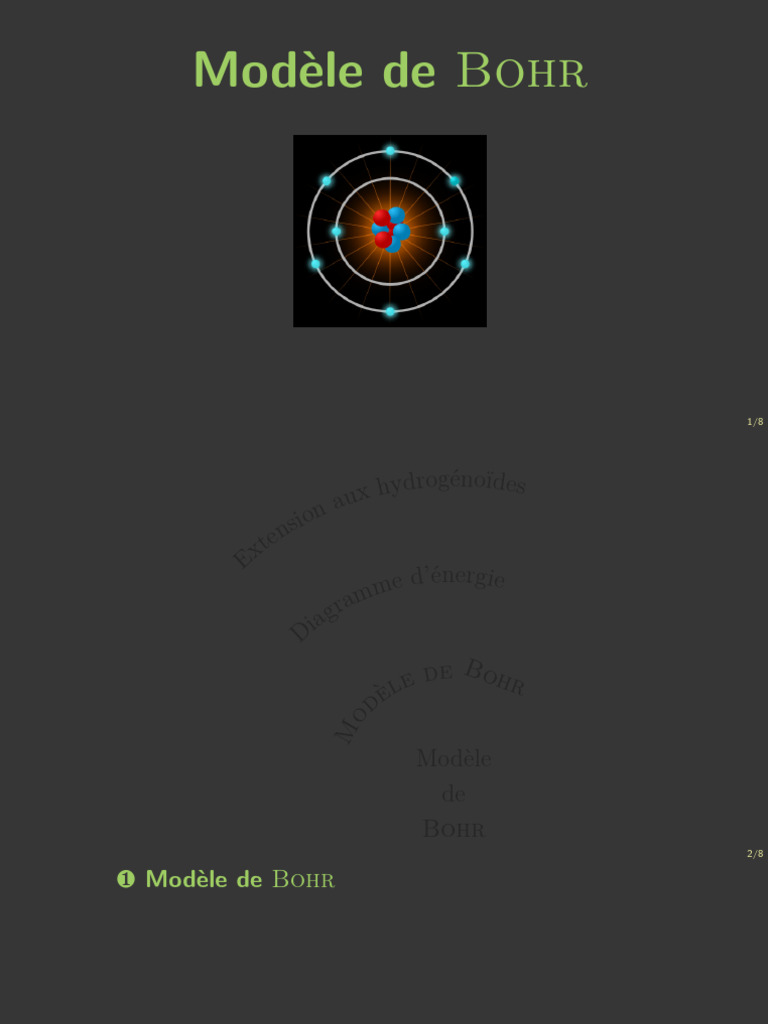 Modèle de Bohr et énergie de l'électron | PDF | Excitation (physique ...