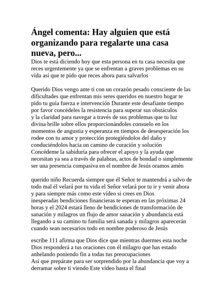 Ángel Comenta | PDF | Amor | Oración