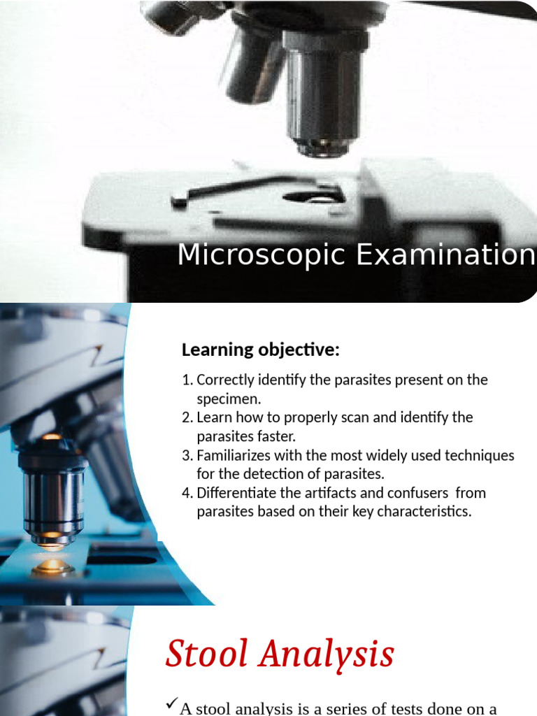 Microscopic Examination | PDF | Human Feces | Staining
