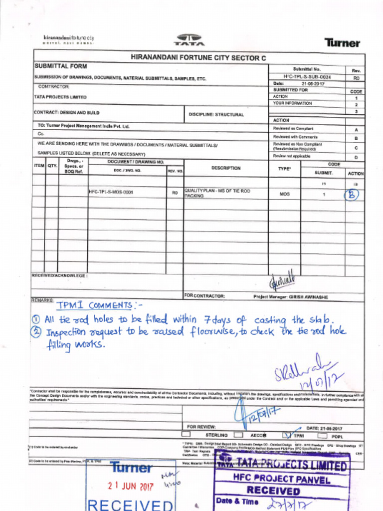 Reply HFC-TPL-S-SUB-0024 - MS For Tie Rod Packing Approved | PDF