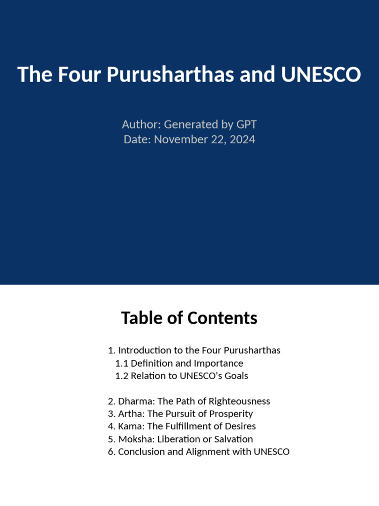 Four Purusharthas UNESCO | PDF