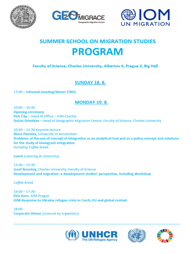 Summer School on Migration Studies 2023 | PDF | Human Migration | Czech ...