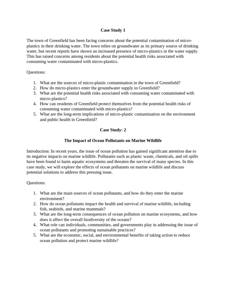 ASSN - Case Study Ocean Poluution | PDF | Water Pollution | Pollution