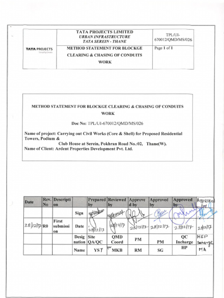 26 Blockage Clearing and Chasing Work | PDF