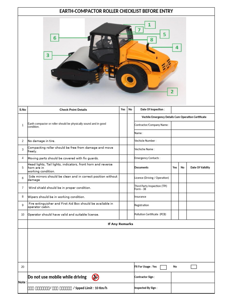 Construction Vehicle Safety Checklists | PDF | Truck | Vehicles