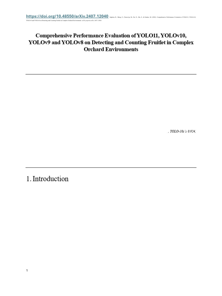 Yolo Comparison Fruit | PDF | Computer Vision | Camera