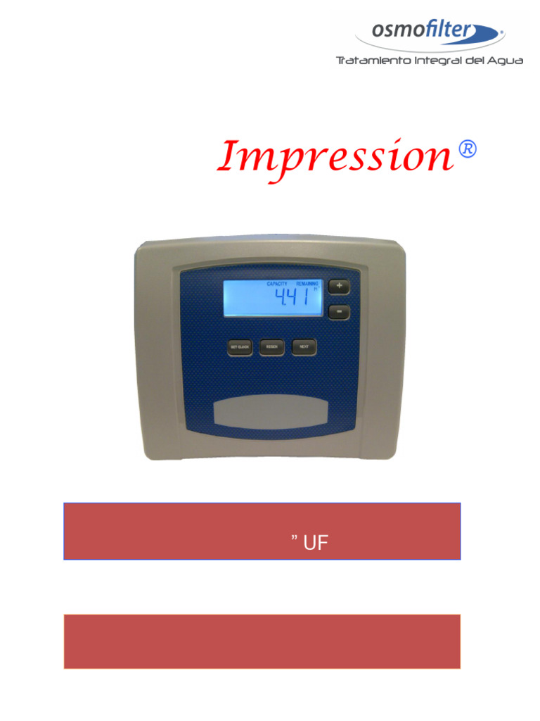 Manual Impression UF - ES - Descalcificacion Clack 1,5 | PDF | Agua ...