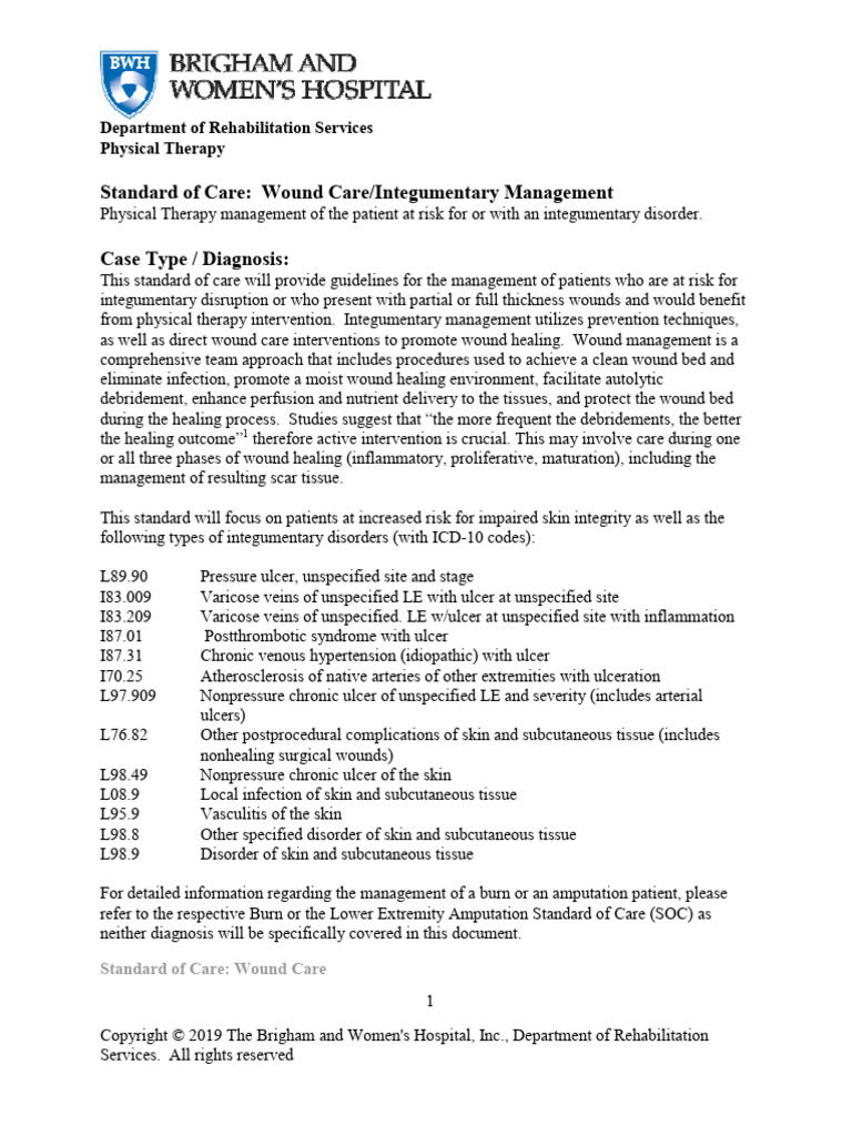 General Wound Care and Integumentary Management 2021 | PDF | Physical ...