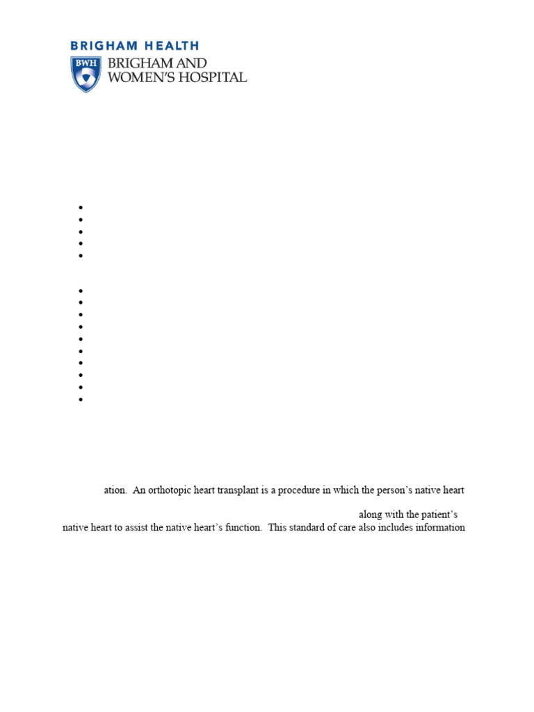 Cardiac Heart Transplant Soc BWH | PDF | Heart | Heart Failure