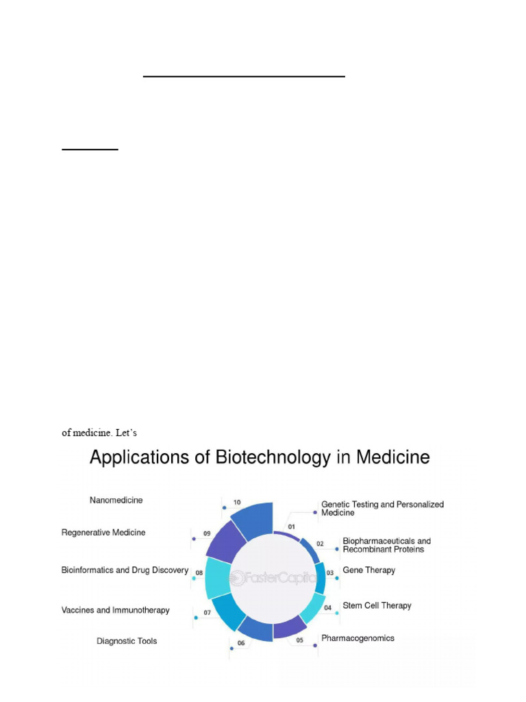 Biotechnology- Applications in medicine | PDF | Biotechnology ...