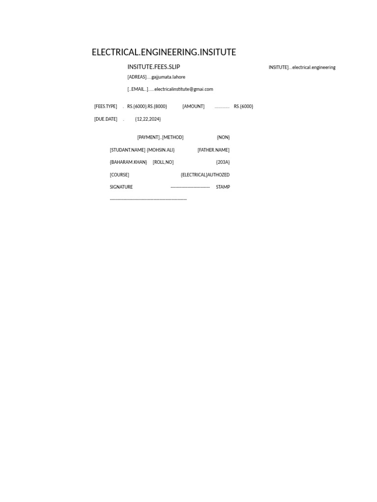 Electrical Fees Due Notice | PDF