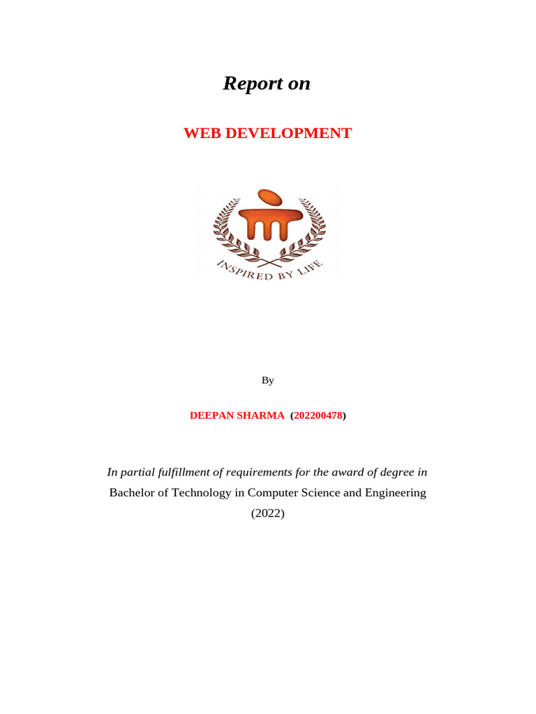 202200478_REPORT | PDF | Web Development | World Wide Web