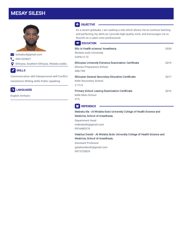 CV for airlines | PDF | Ethiopia