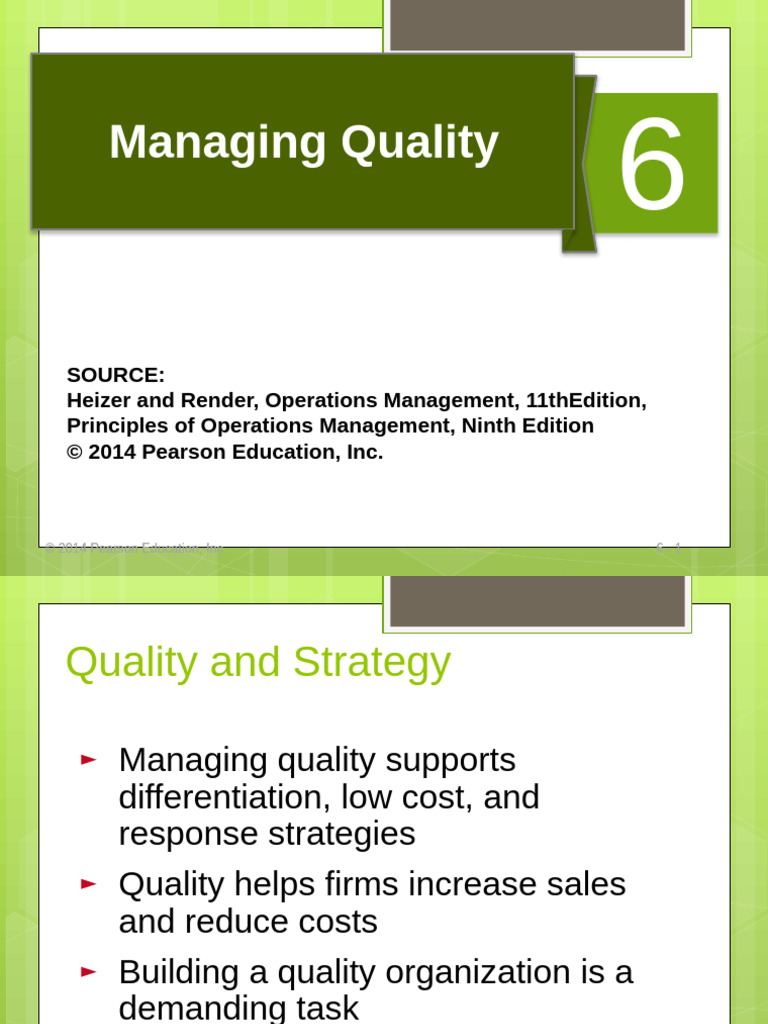 CHAPT 06 - Quality Management | PDF | Six Sigma | Quality (Business)
