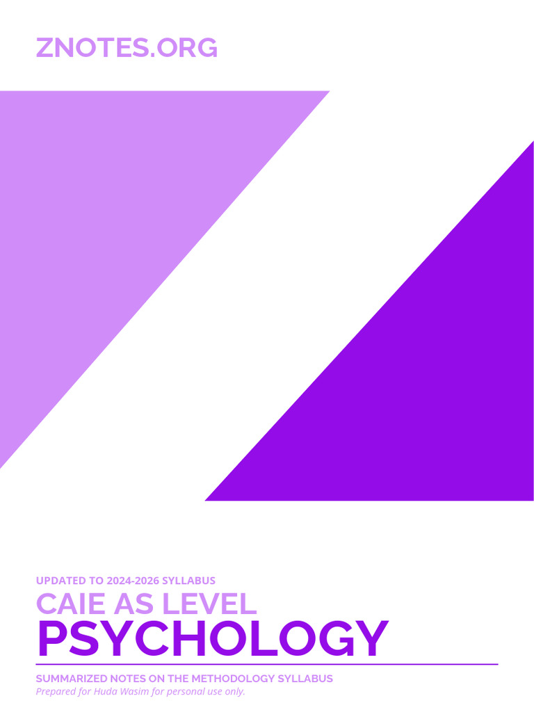 Caie As Level Psychology 9990 Methodology 63d5229efa0a7313631e05cb 853 ...