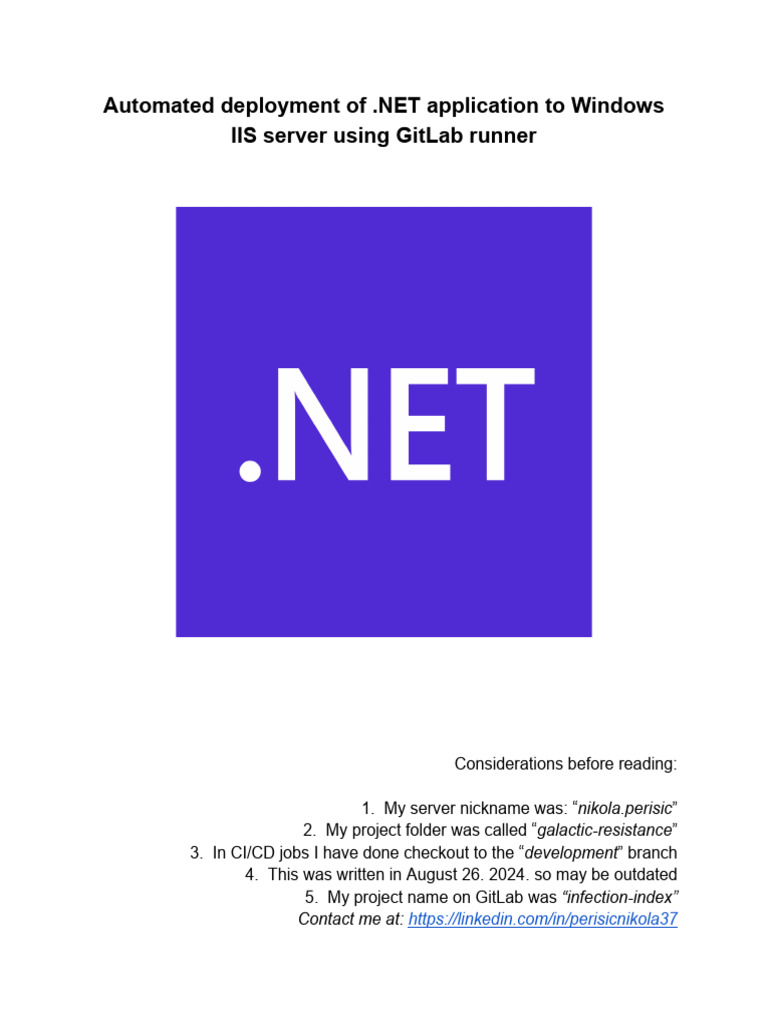 Automated Deployment of .NET Application to Windows IIS Server | PDF ... Automated Deployment of .NET Application to Windows IIS Server | PDF ...