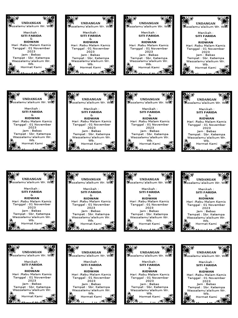 Undangan Pernikahan Siti & Ridwan | PDF