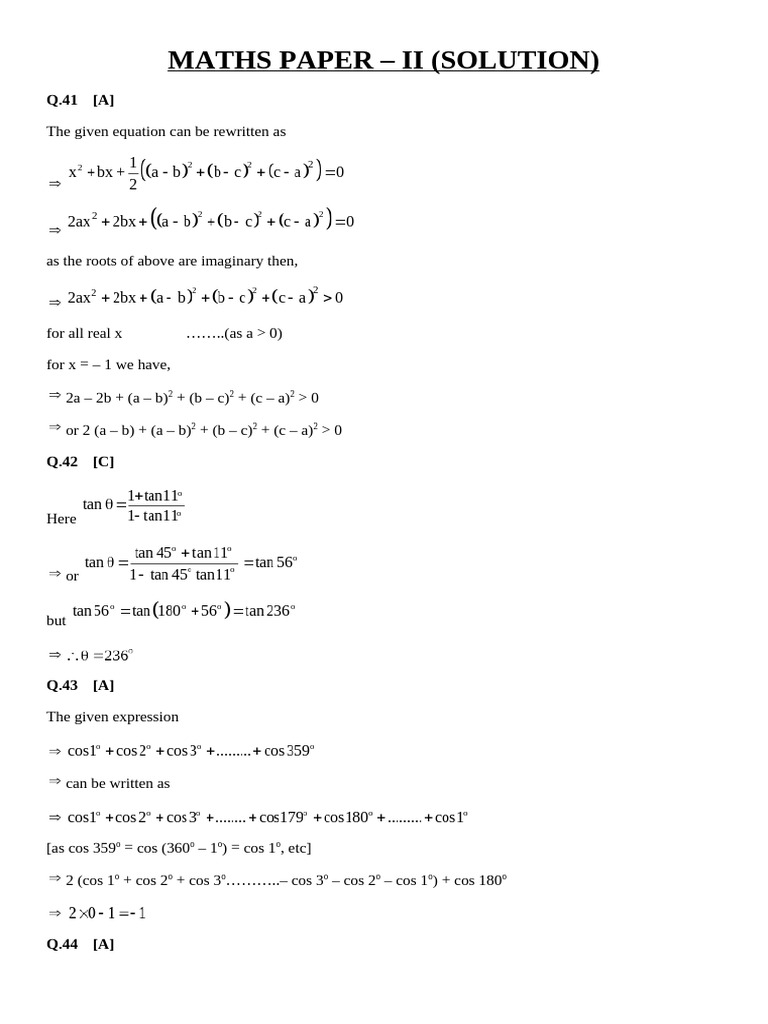 MT Paper 2 Solutions | PDF