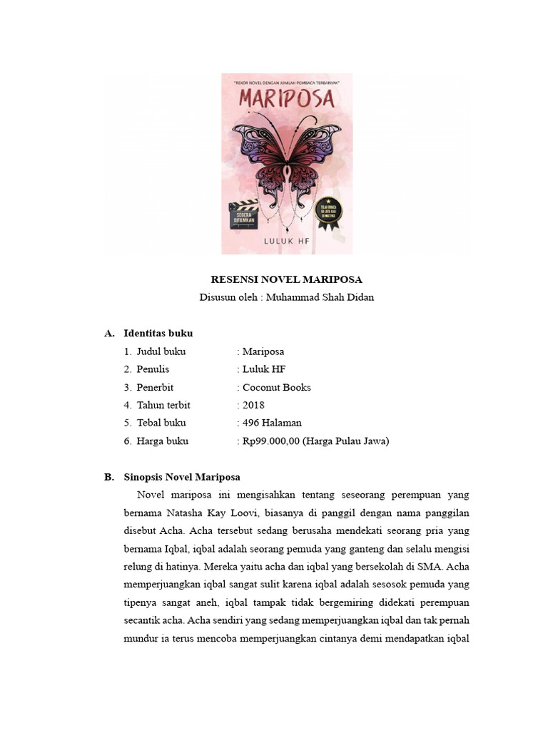 Resensi Novel Mariposa oleh Luluk HF | PDF