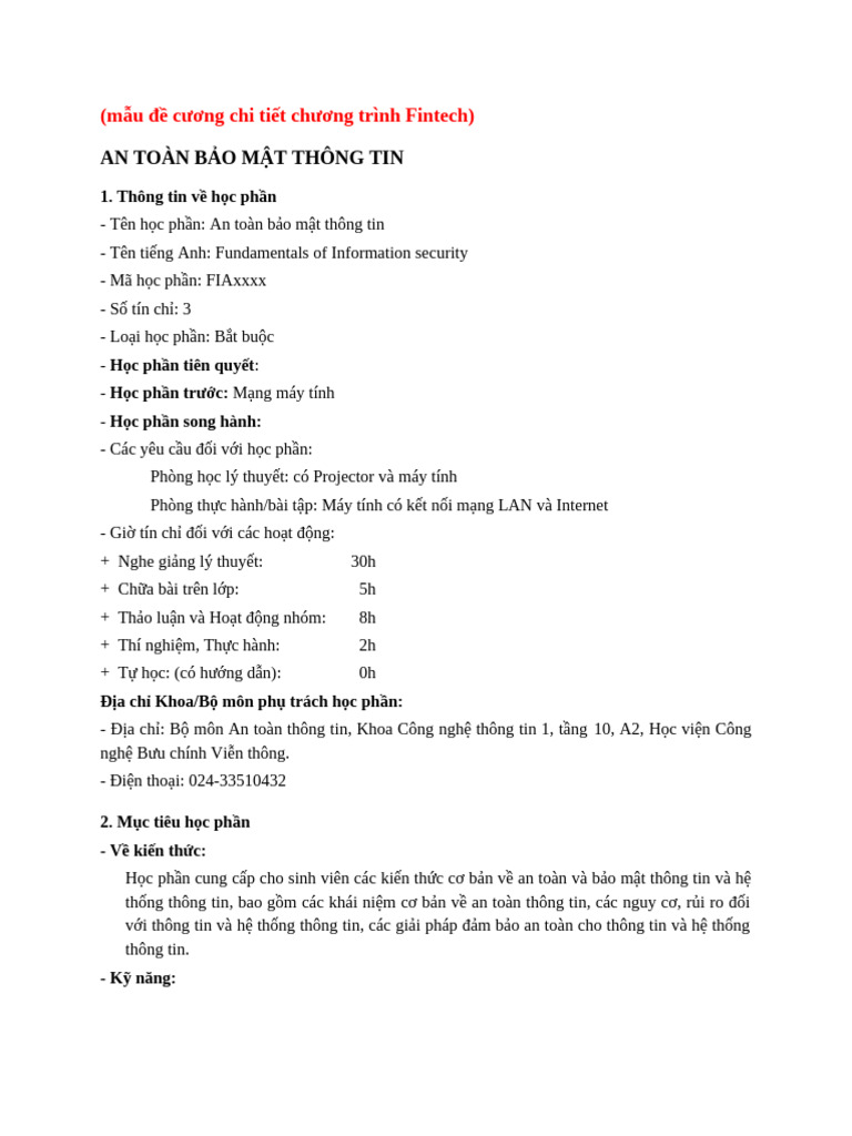 Fintech-An Toan Bao Mat Thong Tin - DauHX | PDF