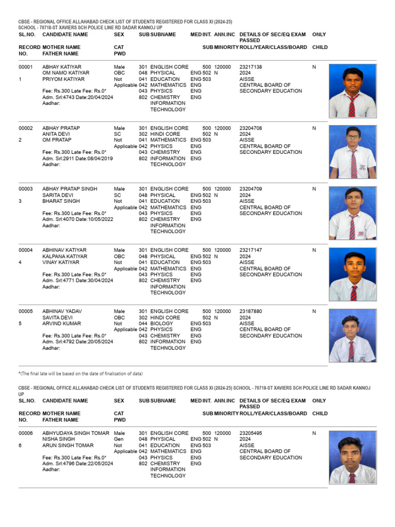 CHECK LIST XI | PDF | Educational Institutions | Adolescence