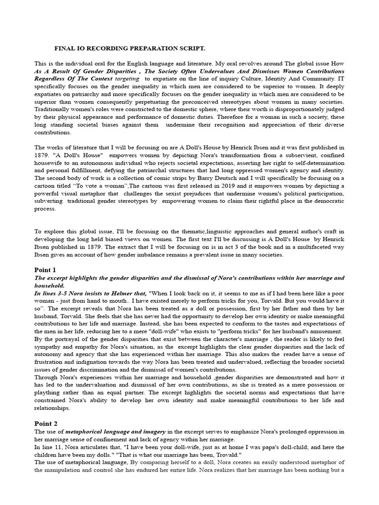 Io Script Eng | PDF | Gender | Gender Studies