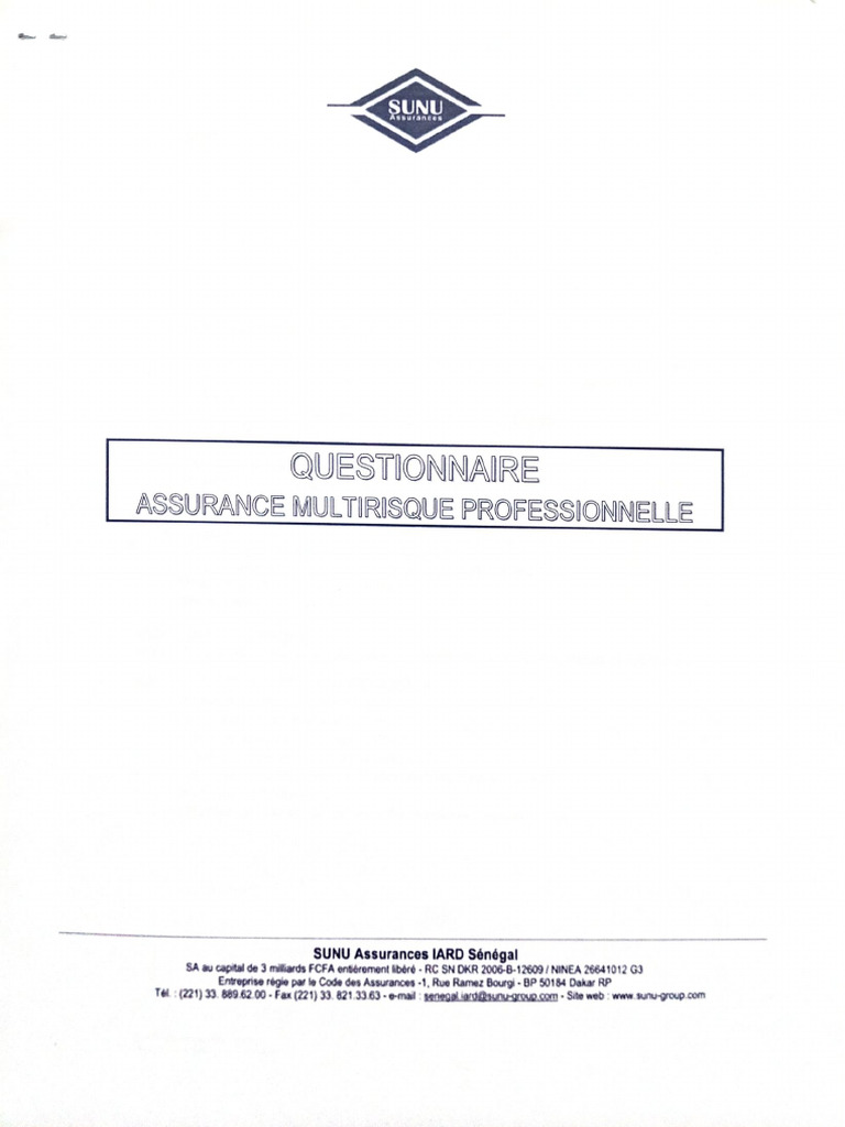 Assurance Multirisque Professionnelle Et Responsabilité Civile | PDF